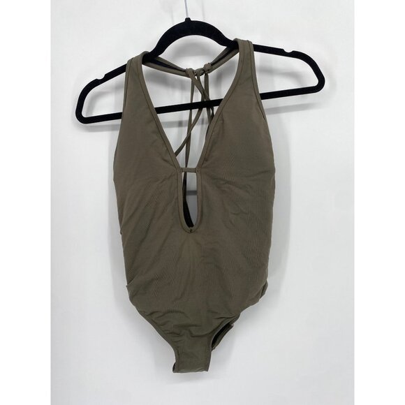 Jets By Jessika Allen | Swim | Jets Womens Army Green Illuminate Plunge ...